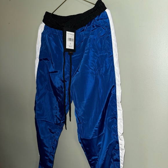 Pants | Blue And White Joggers With Sleek Design | Poshmark